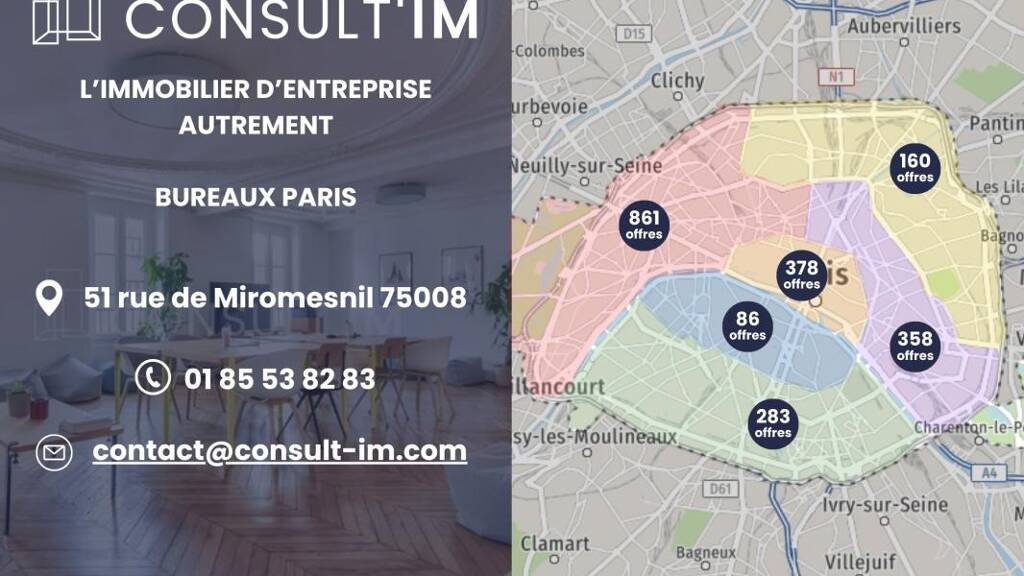 Espace bureau à louer 70 m² 3832.5 € Paris (75005)